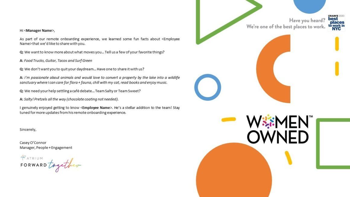 Onboarding Remote Employees – Virtual Orientation Templates - Atrium Global